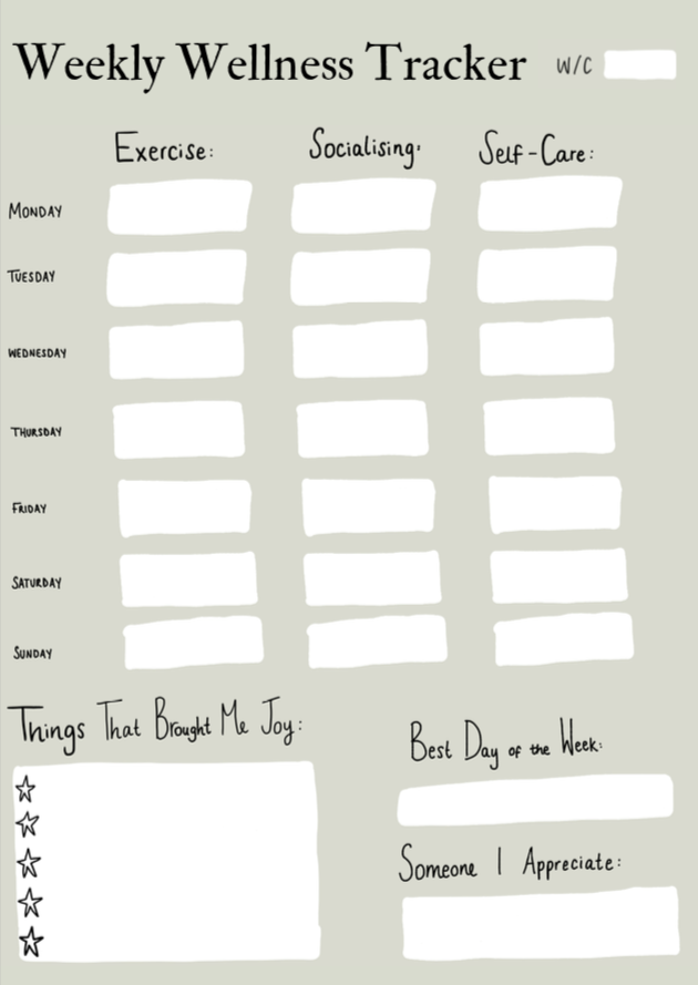 Weekly Wellness Tracker – Pumpkin Productivity