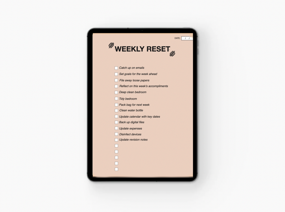 The Weekly Reset Checklist – Pumpkin Productivity